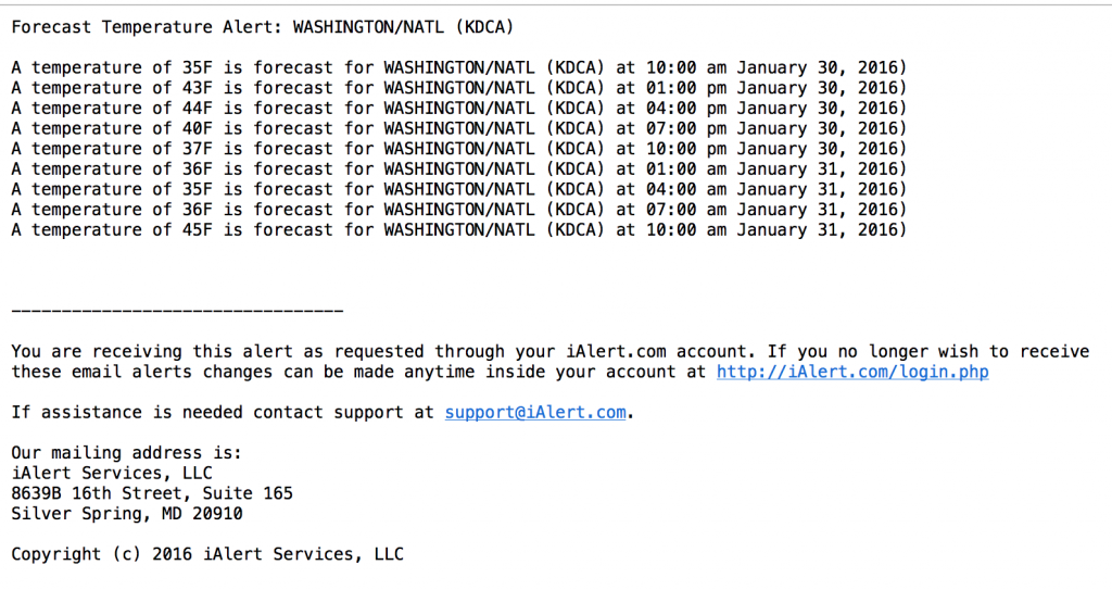 Impact Based Weather Forecast Alert Monitoring – Service Summary ...